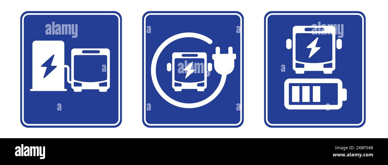 Electric Bus EV electric vehicle public transportation sign symbol ...