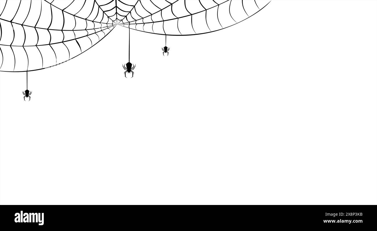 scary spider web halloween design line art vector Stock Vector Image ...