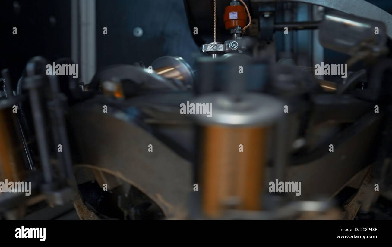 Rotating coils with wire. Creative. Fast rotating coils with copper ...