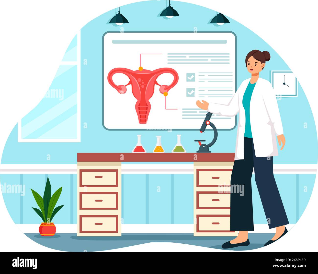 Reproduction Clinic Vector Illustration Featuring Assisted Reproductive