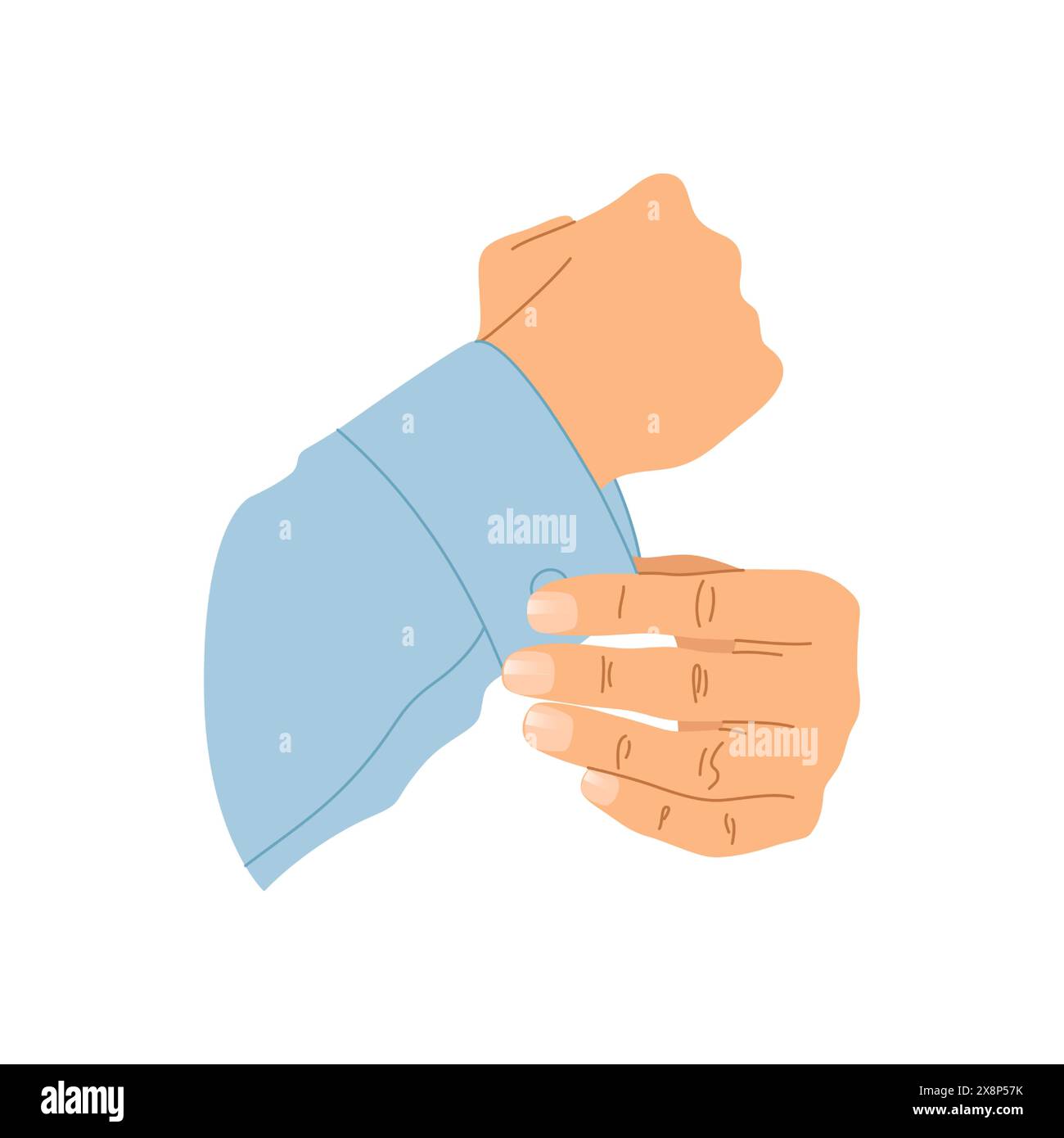 Hands of man with basic nail design. Vector illustration. Male manicure ...