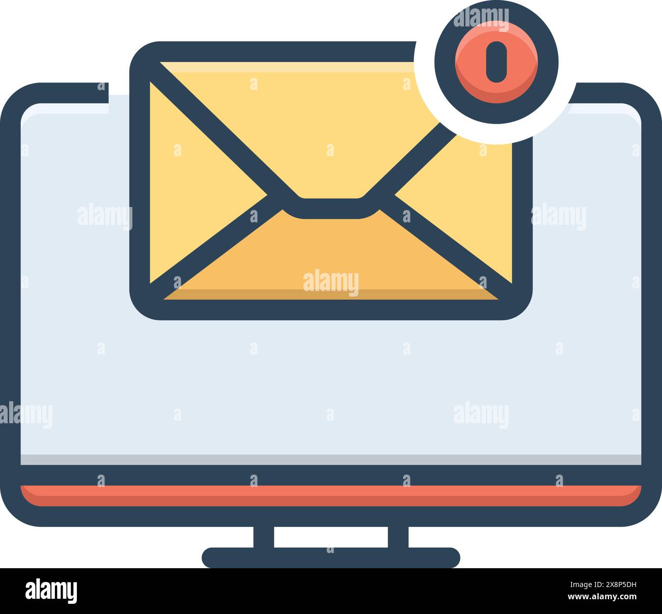 Icon for email symbol on monitor screen,apprise,enlighten Stock Vector ...
