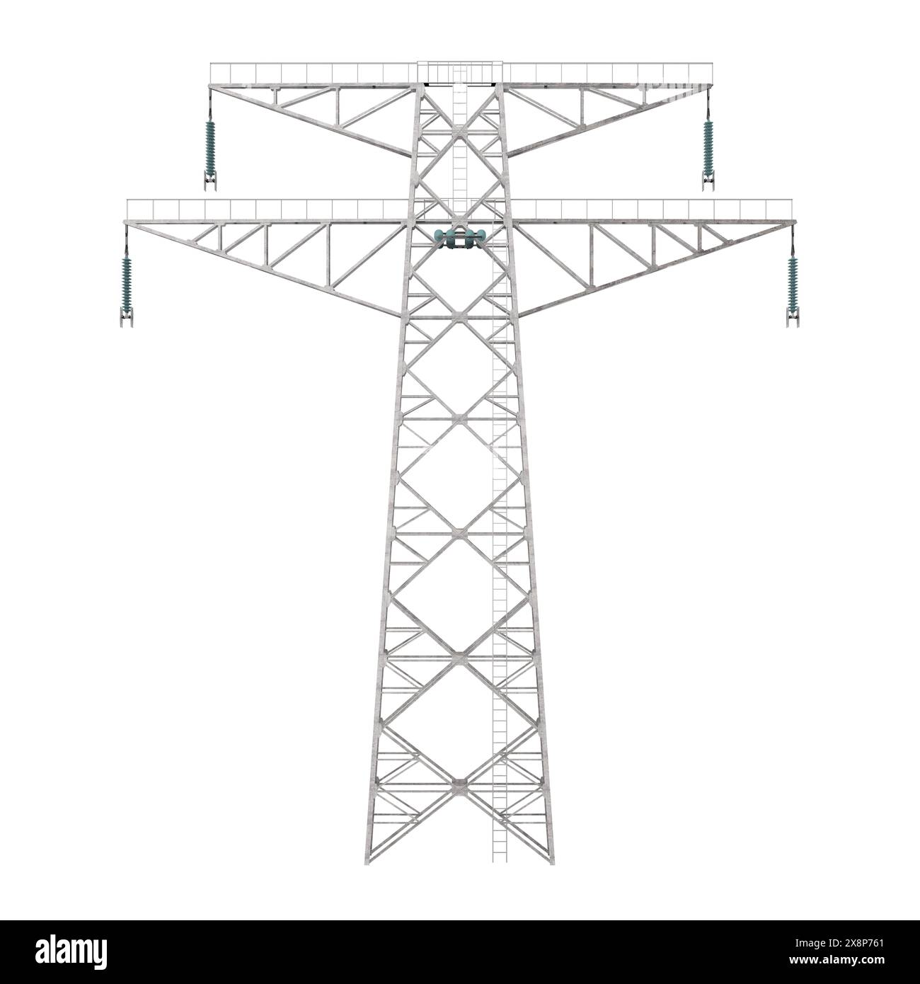 Electric Power Transmission Tower Isolated Stock Photo - Alamy