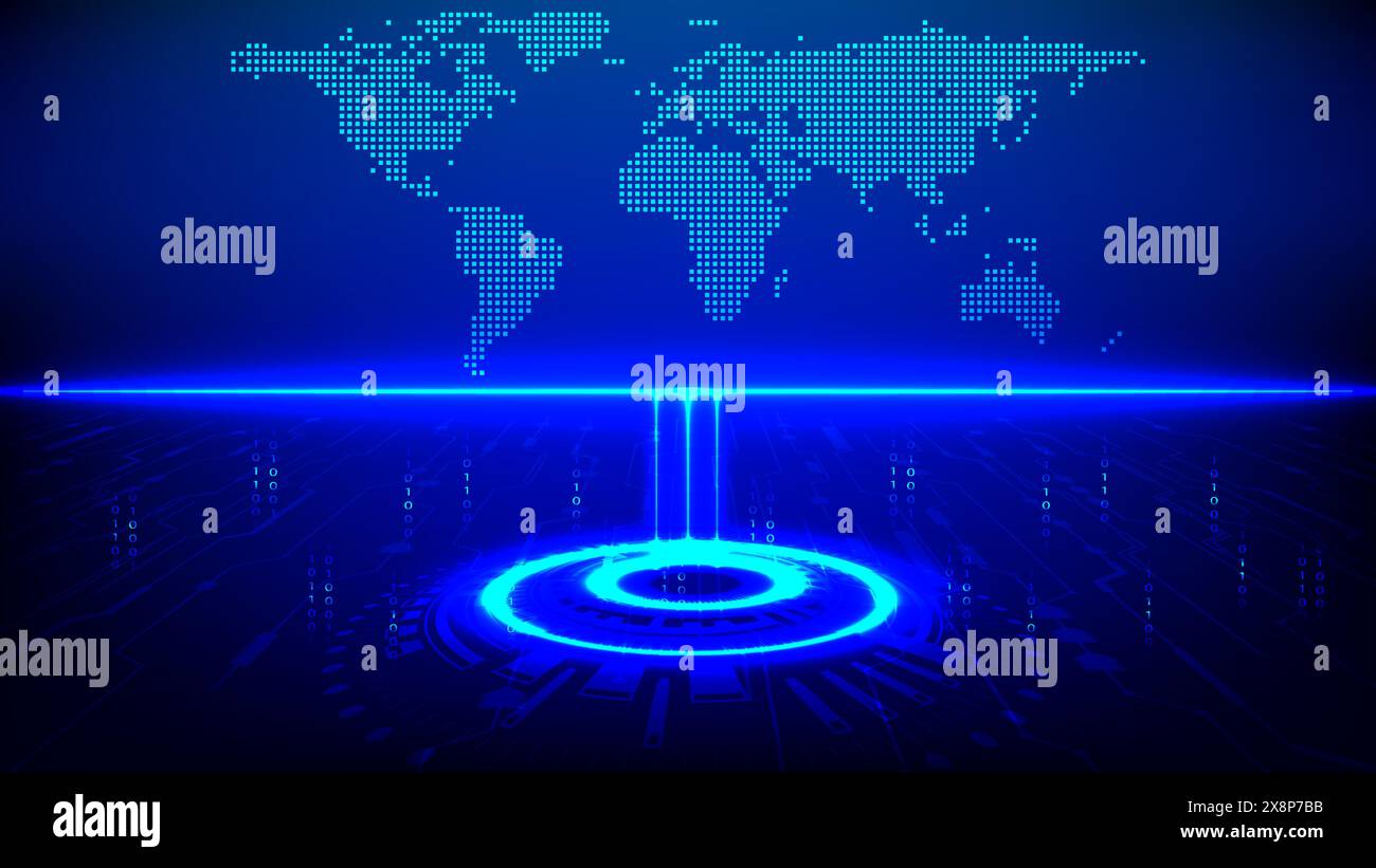 Vector illustration Hi Technology style line digital glow abstract ...