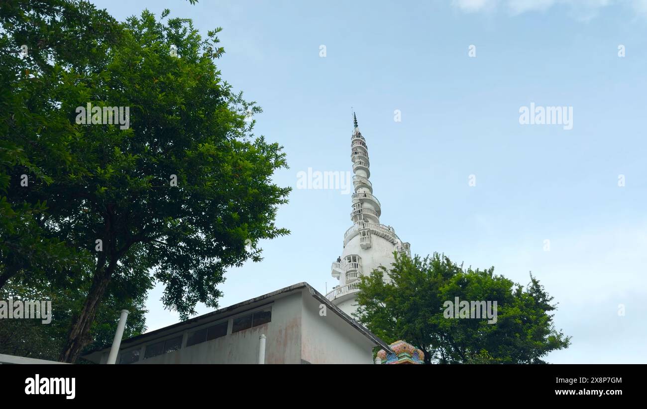 Sri Lanka, Kandy - July 29, 2023: White Tower in Sri Lanka. Action ...