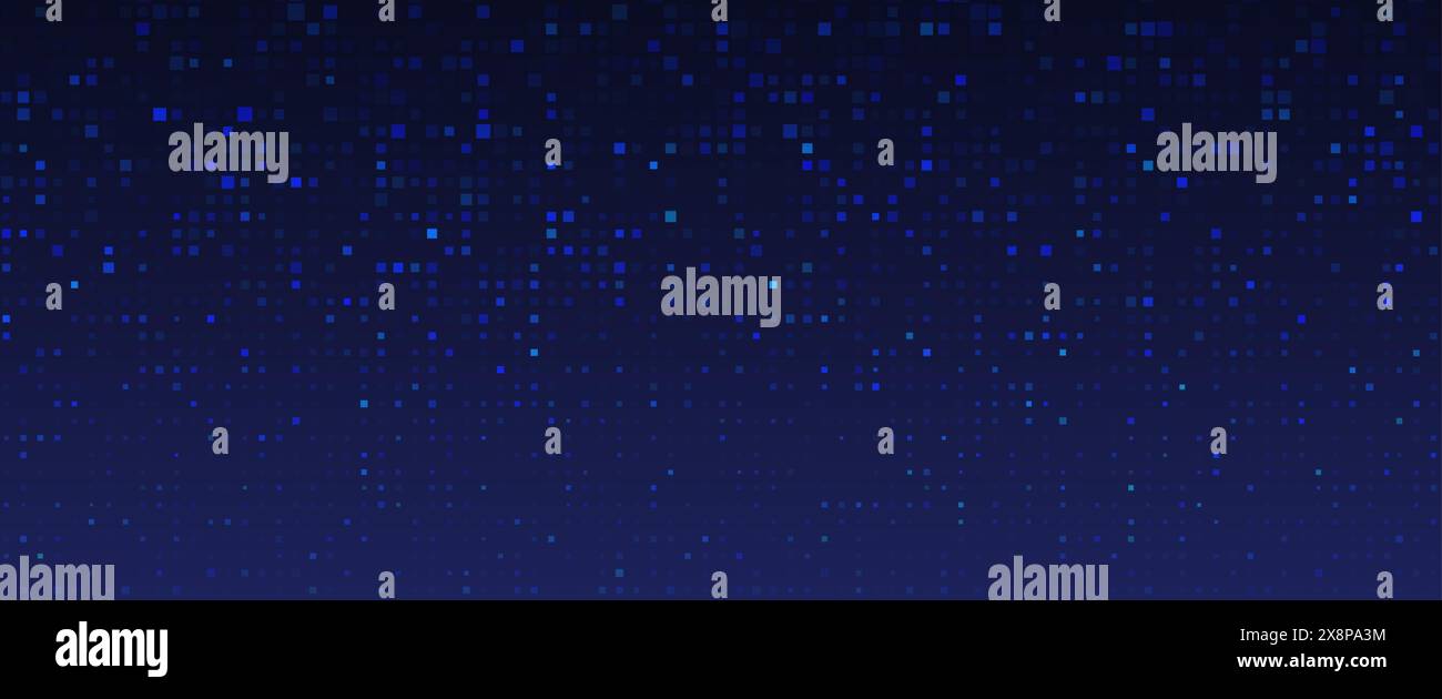 Dark background with blue pixel pattern. Vector illustration of ...