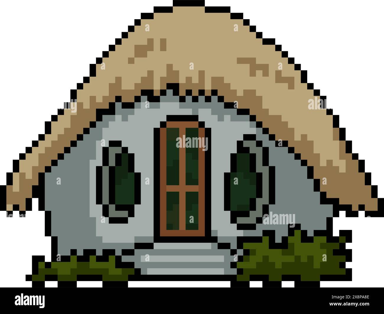 pixel art of fantasy clay house isolated background Stock Vector Image ...