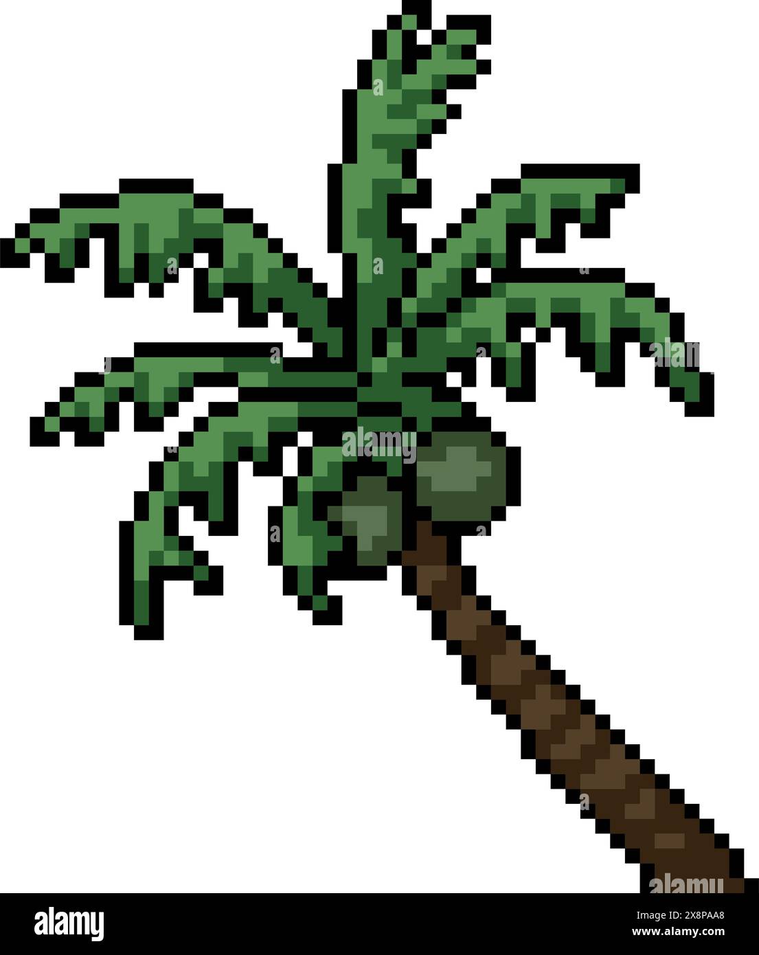 pixel art of lean coconut tree isolated background Stock Vector Image ...