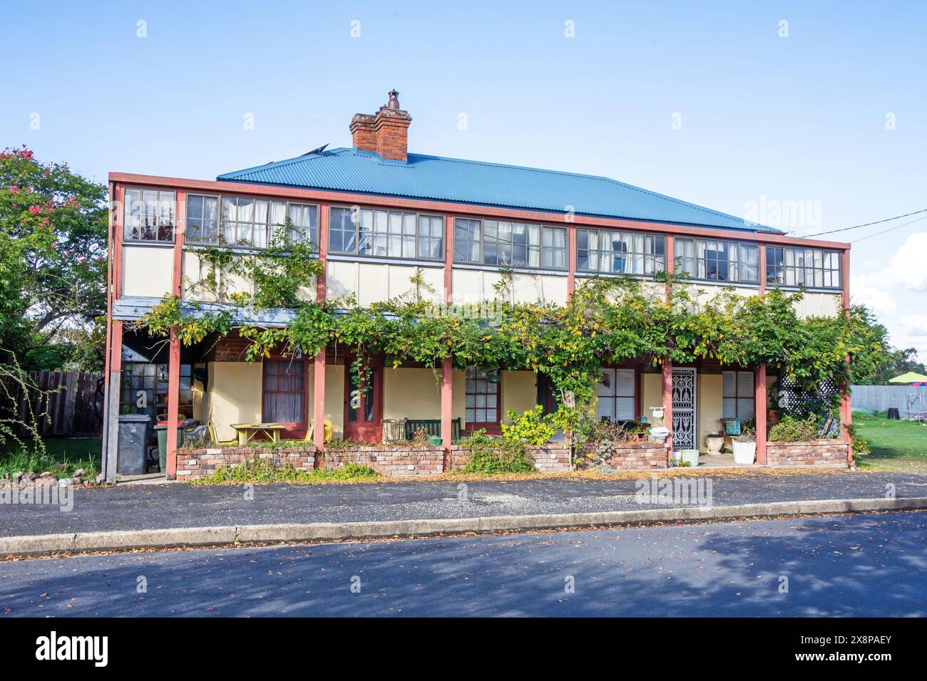 Apartment building facade in rural Bundarra NSW Australia Stock Photo ...