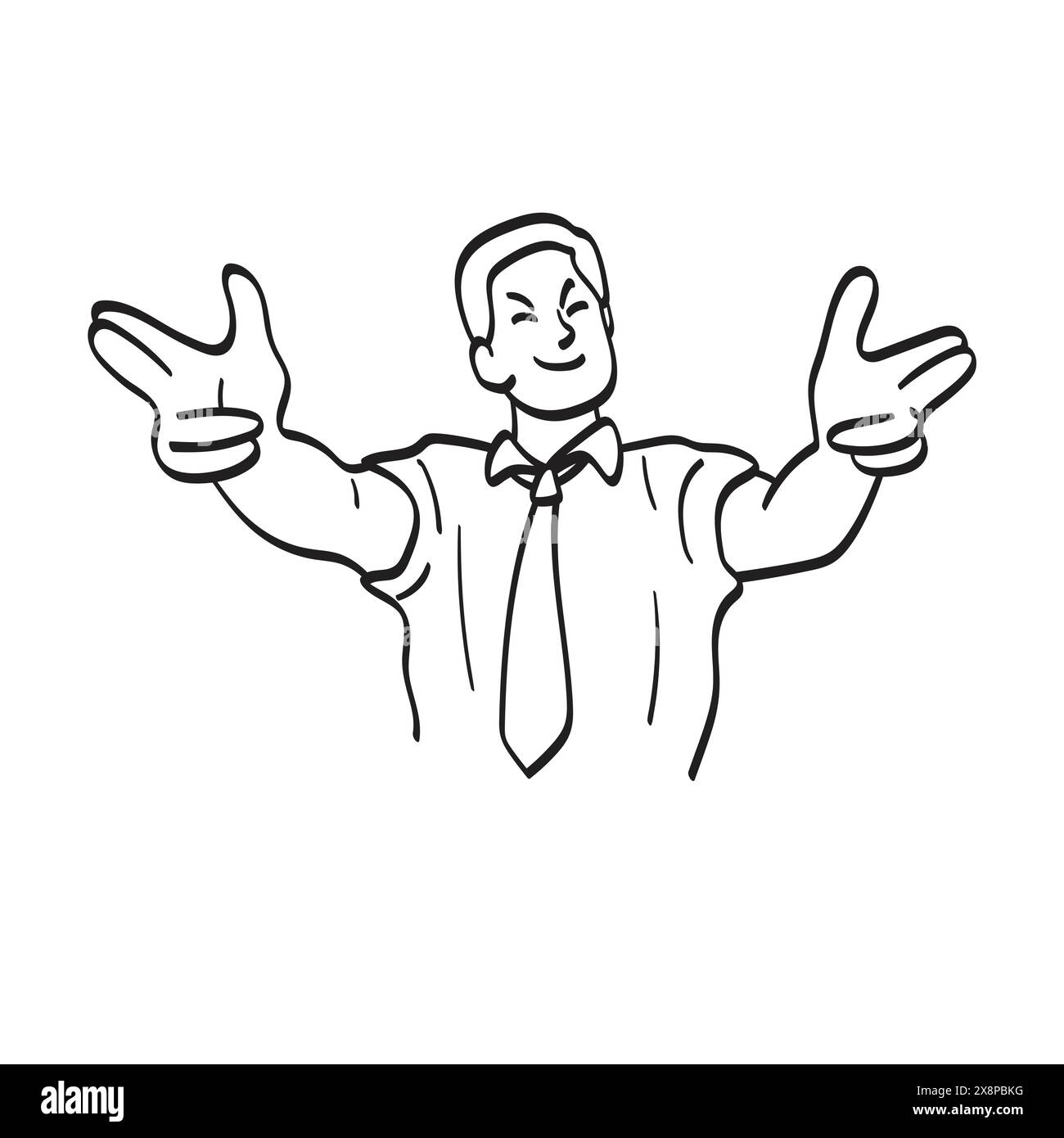 businessman with two hands gesturing fire gun weapon illustration ...