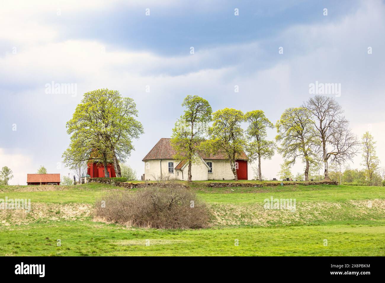 Old Swedish country church in spring Stock Photo - Alamy