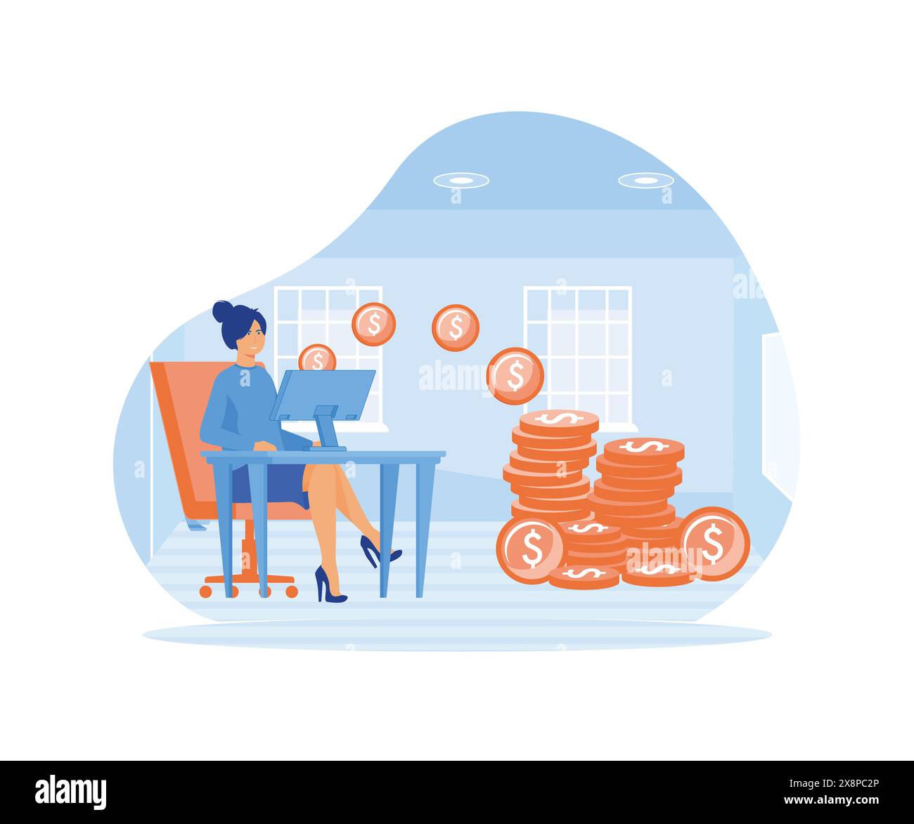 Salary Payment concept. idea for landing page template, Payroll money ... Salary Payment concept. idea for landing page template, Payroll money ...