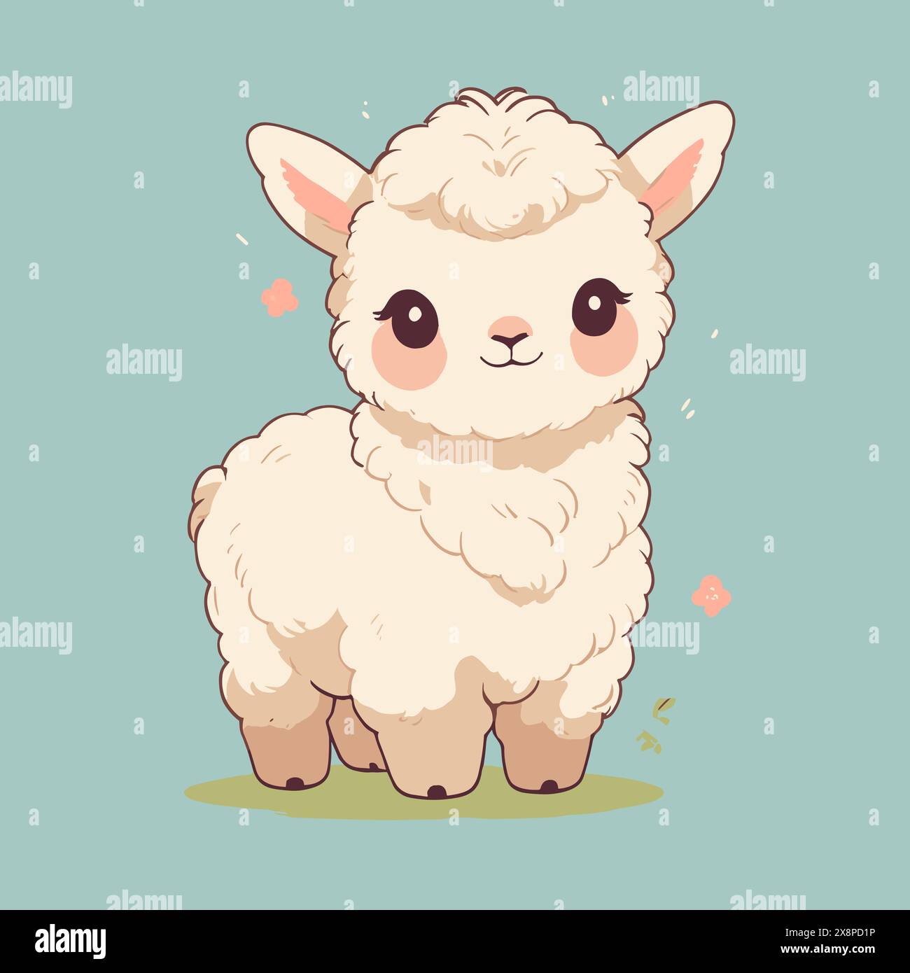 Charming cartoon alpaca drawing hi-res stock photography and images - Alamy