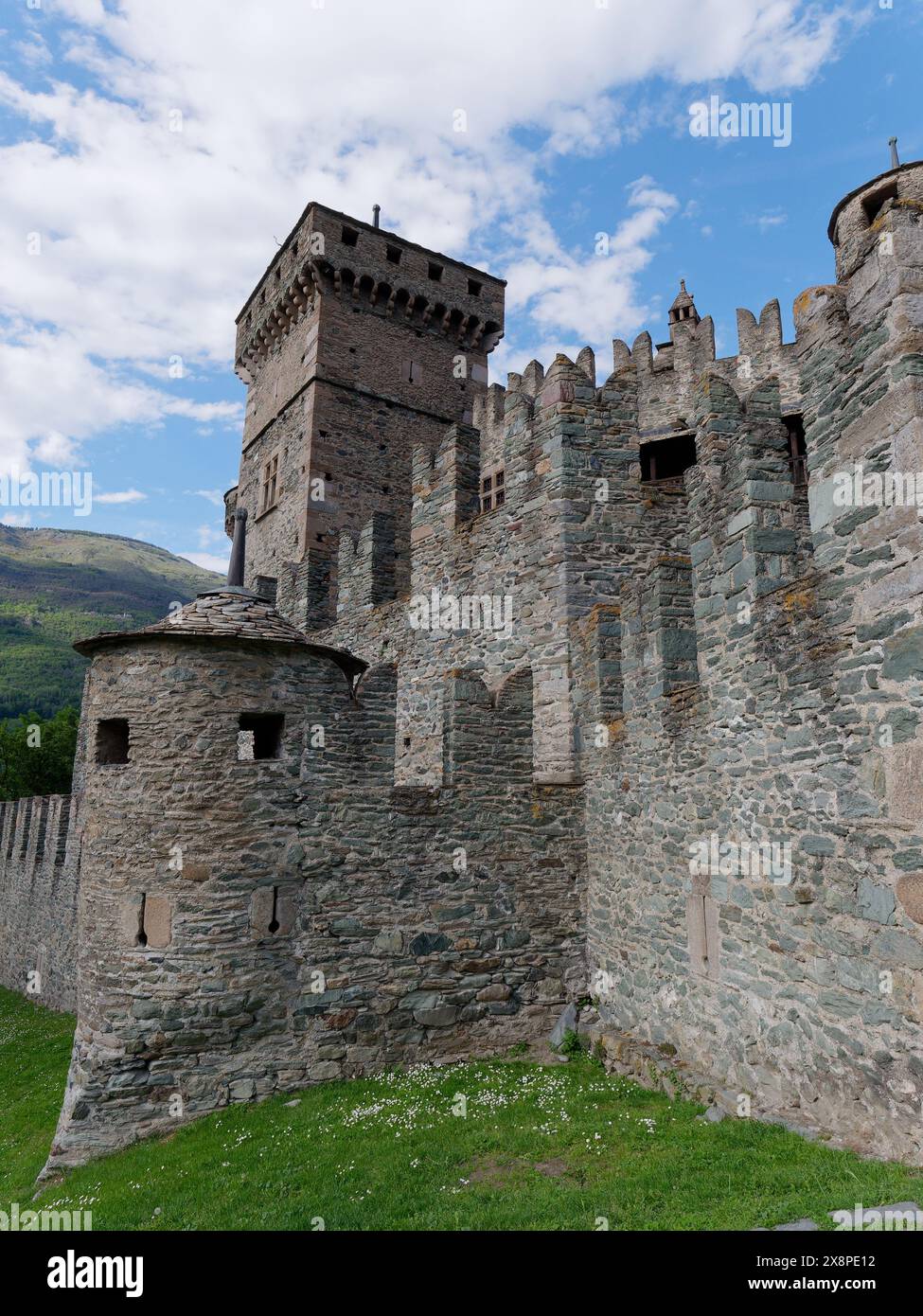 Fenis Castle in the Aosta Valley region NW Italy. May 26, 2024 Stock ...