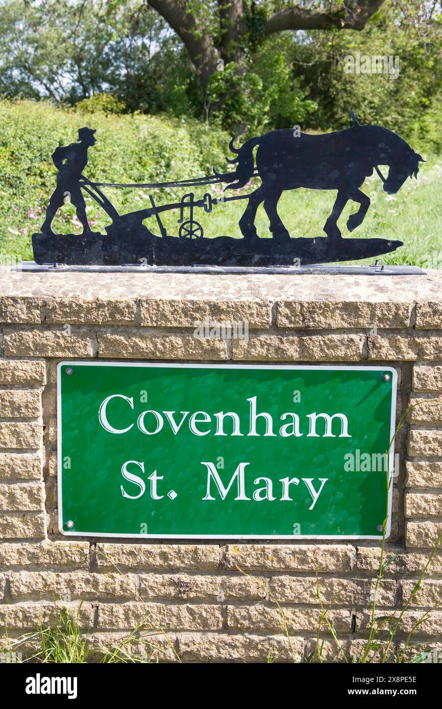 horse and plough sign at covenham st mary lincolnshire Stock Photo - Alamy