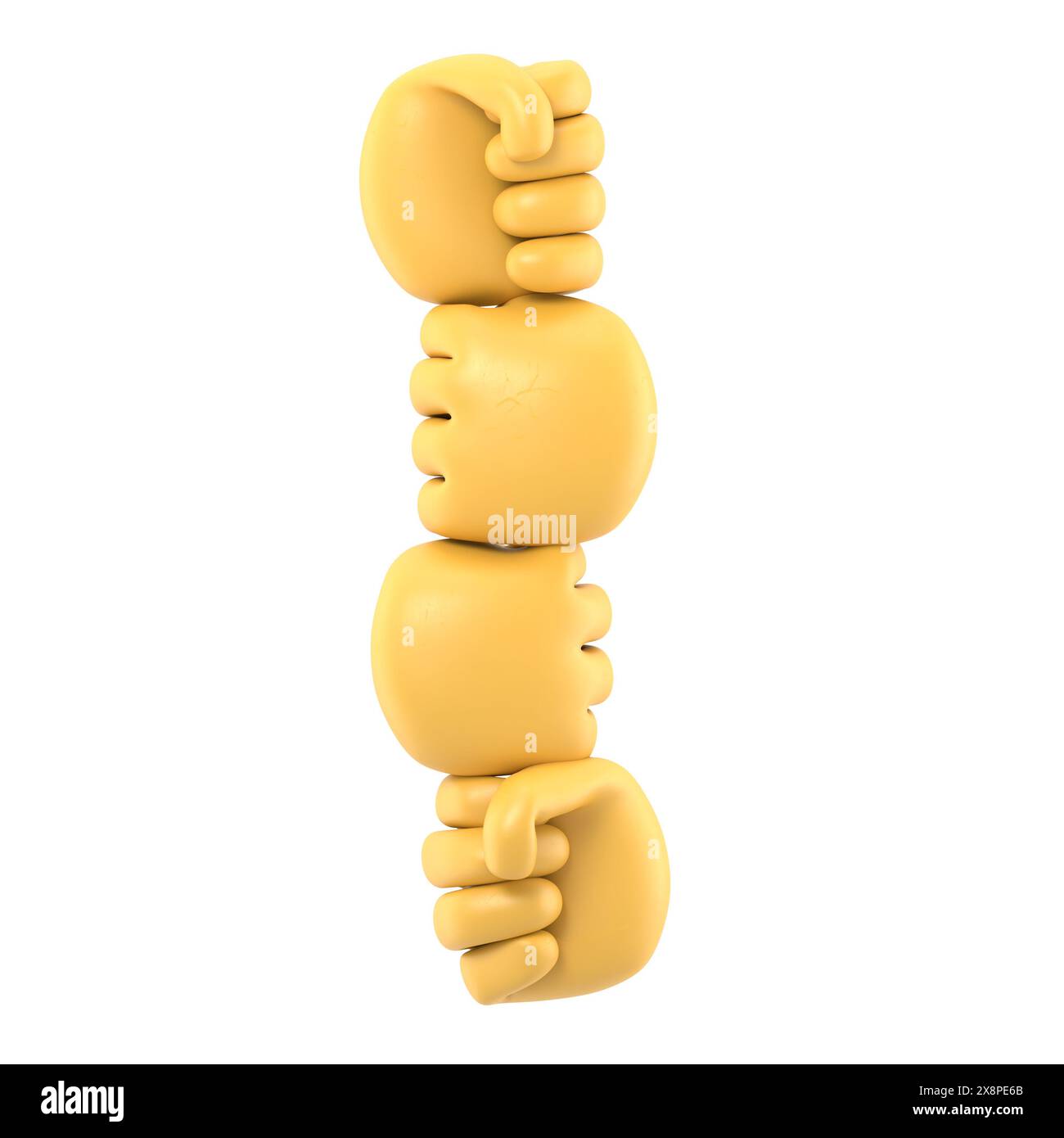 Cartoon Gesture Icon Mockup.Three human join hands together ...