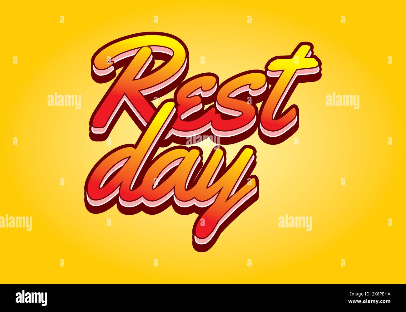 Rest Day Text Effect Design In 3d Style With Good Colors Stock Vector Image And Art Alamy