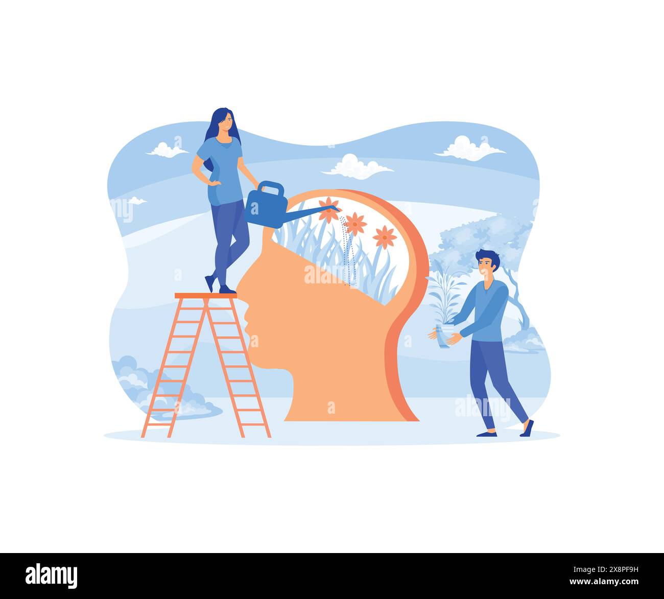 Diagnosis brain psychology flat Stock Vector Images - Alamy