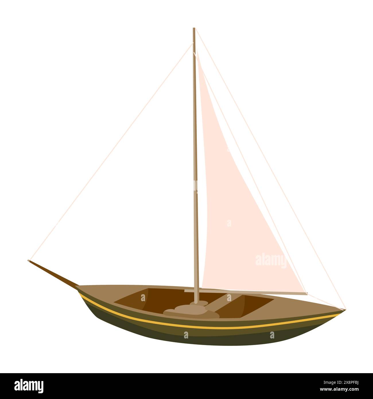 Sailboat retro ship, fishery, travel vessel Stock Vector Image & Art ...