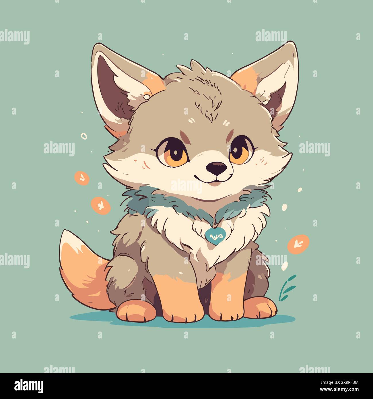 Adorable small wolf in colorful art Stock Vector Image & Art - Alamy