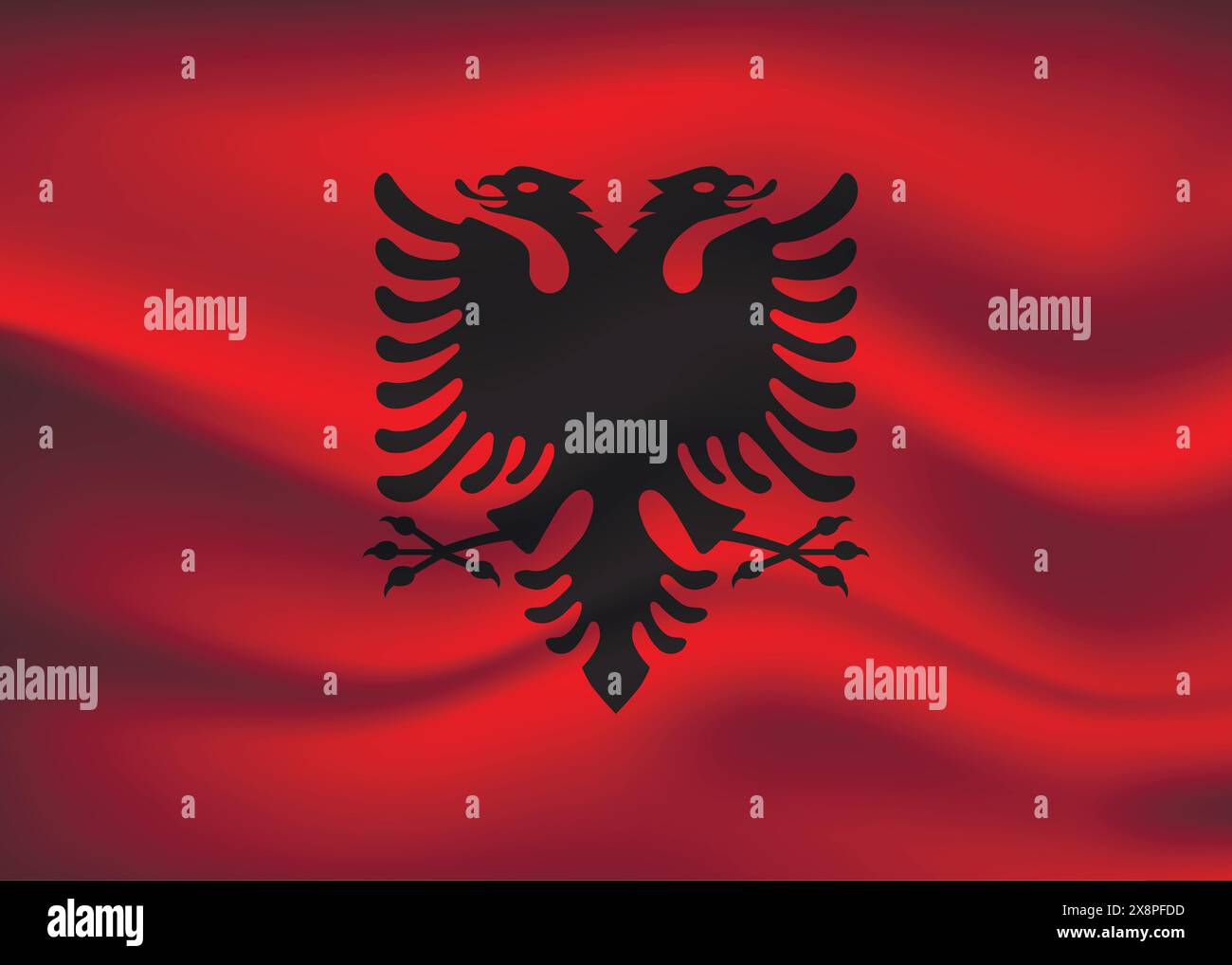 Flag of Albania. Albanian national symbol in official colors. Template ...