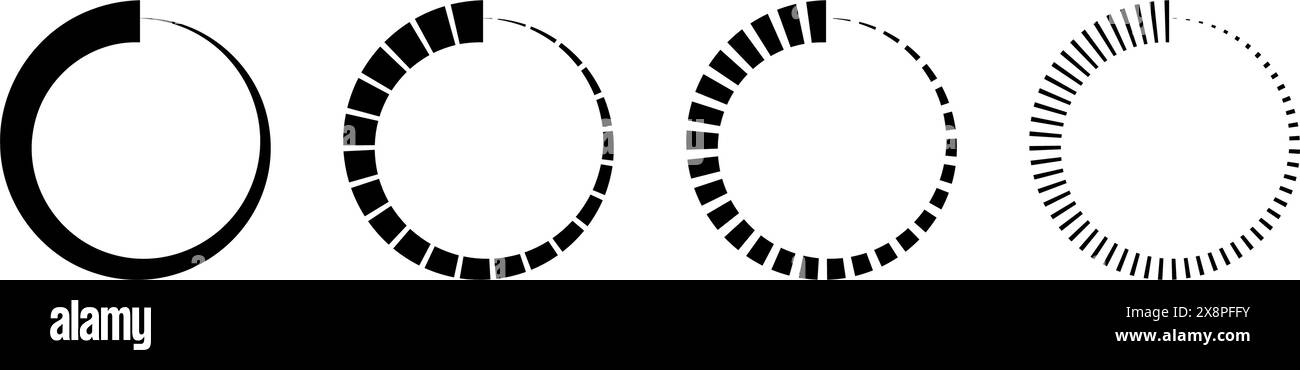 Circle countdown icon. Time clock symbol. Timer measure. Line and dot ...