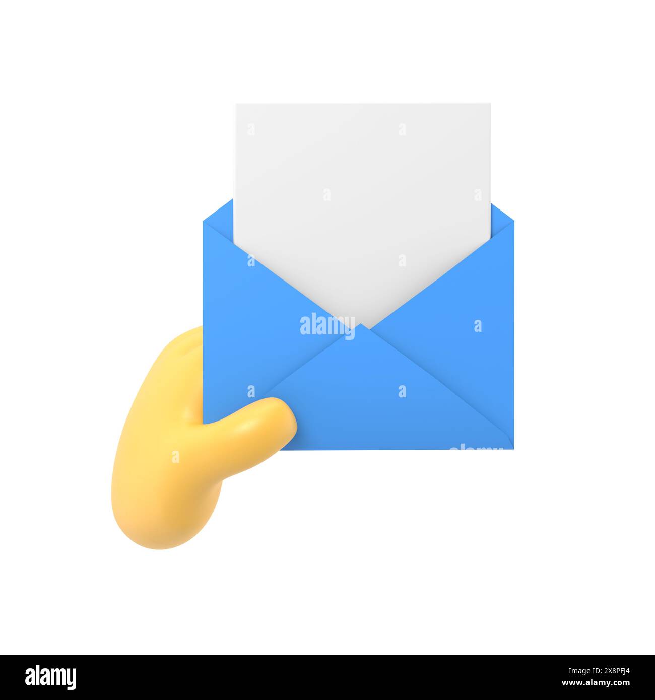 Envelope holding in the hand. Email message concept, sending. Postman ...