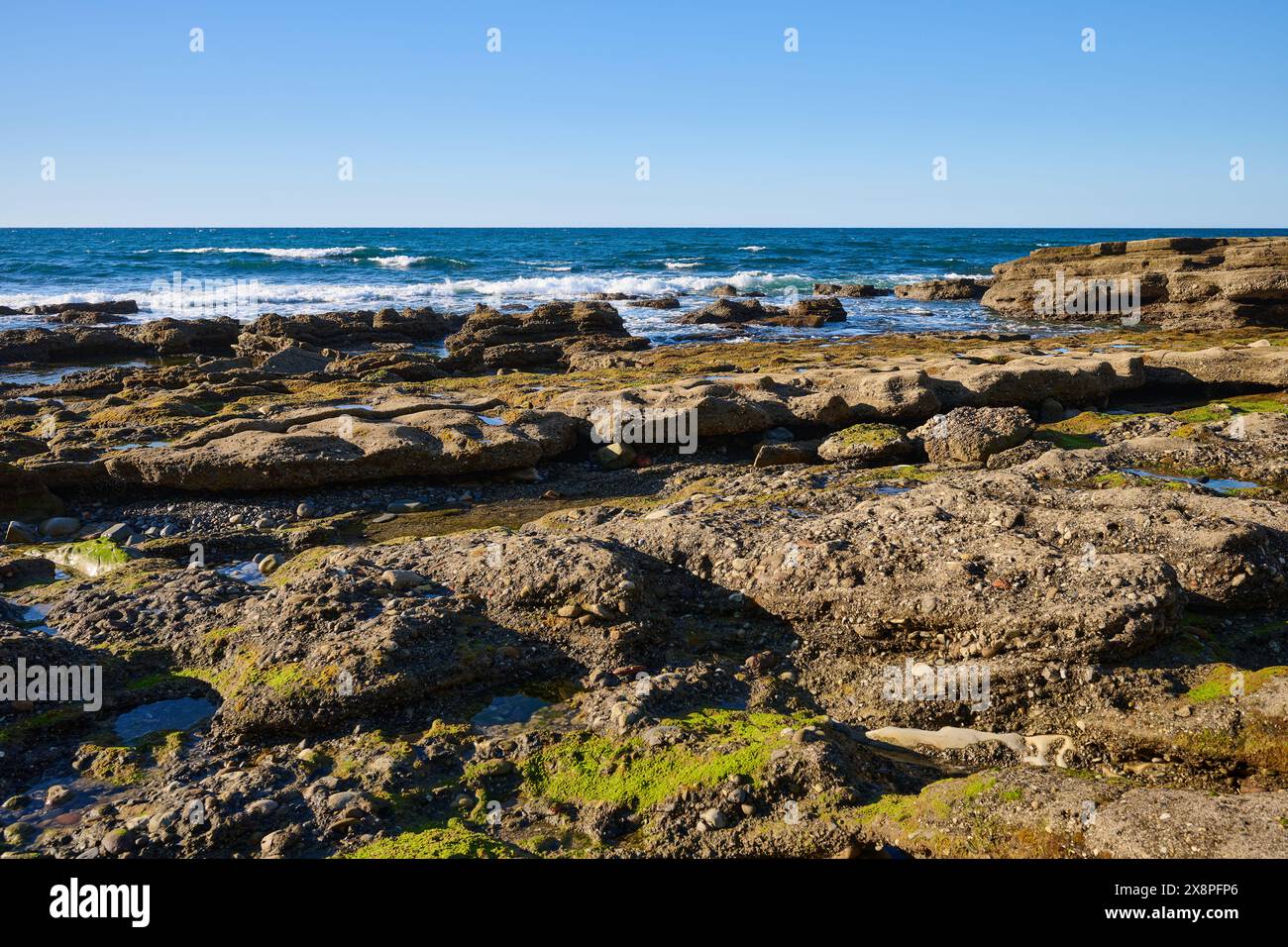 View of Azkorri or Gorrondatxe beach in Getxo, Biscay, Basque Country ...