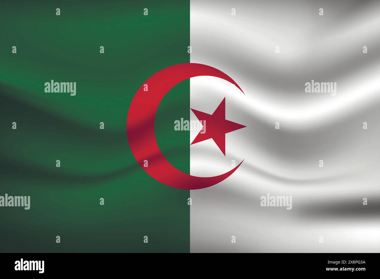 Flag of Algeria. Algerian national symbol in official colors. Template ...