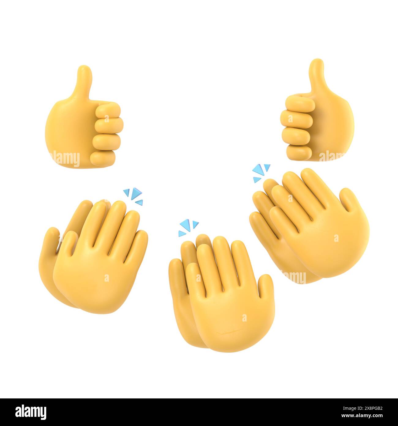 Set of people hands clapping, giving likes. Applause, ovation ...