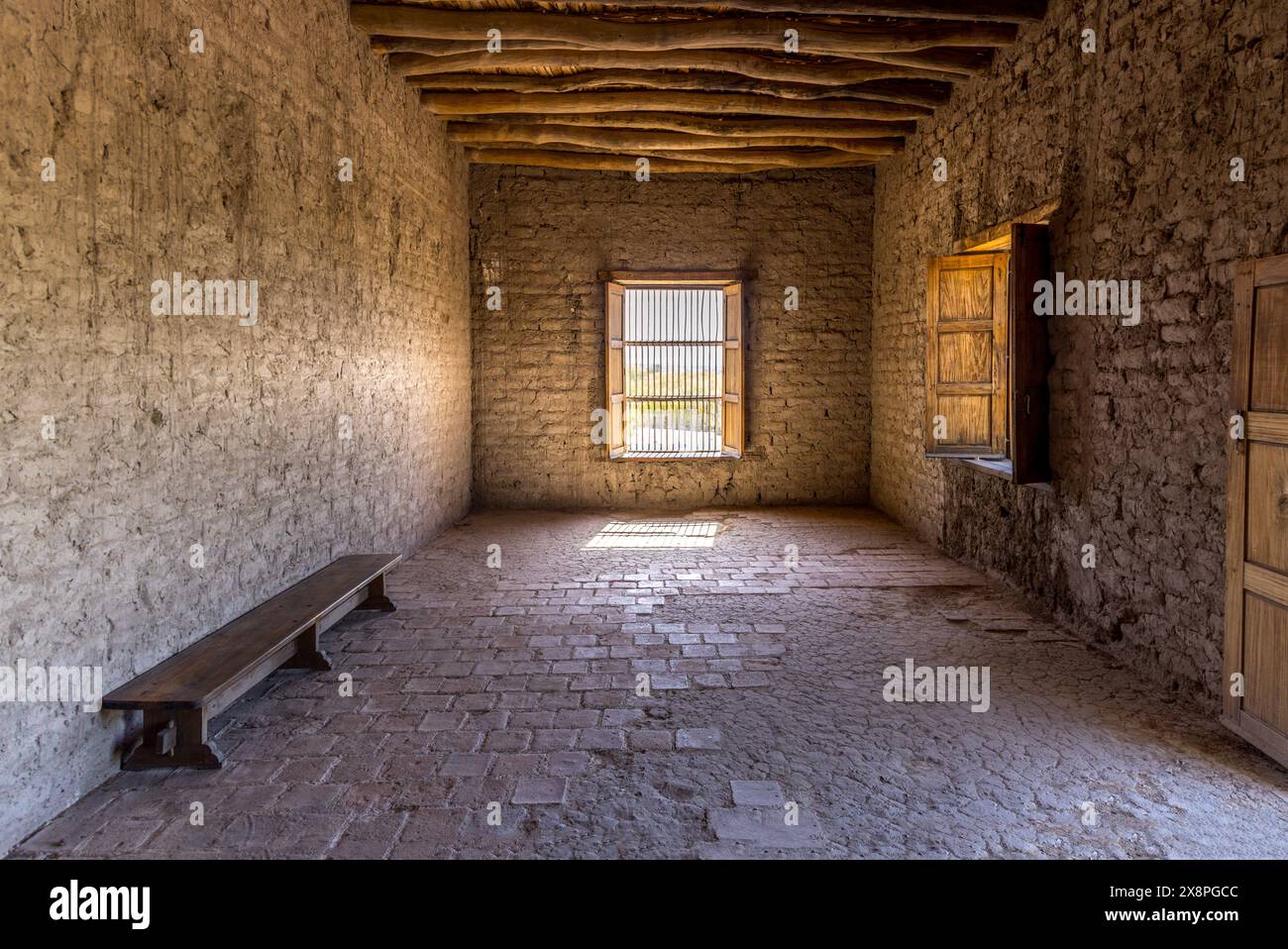 Interior room in Fort Leaton State Historic Site in Texas, USA Stock ...
