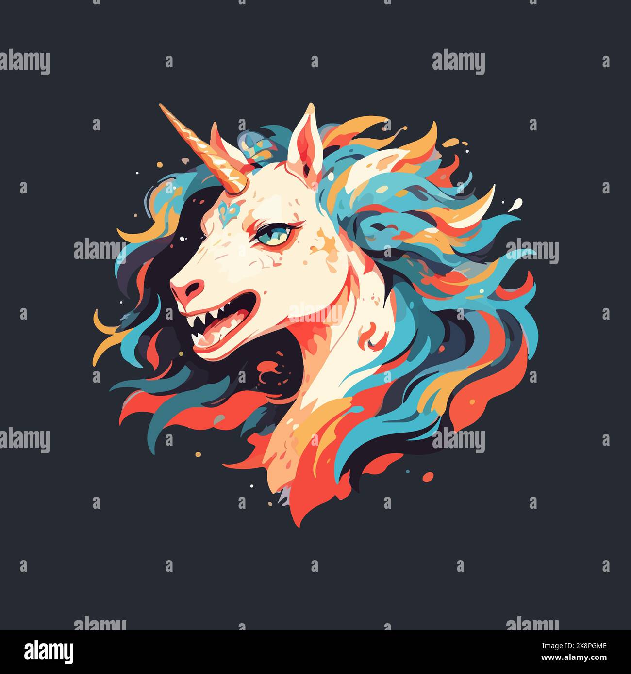 Unicorn painting Stock Vector Images - Alamy