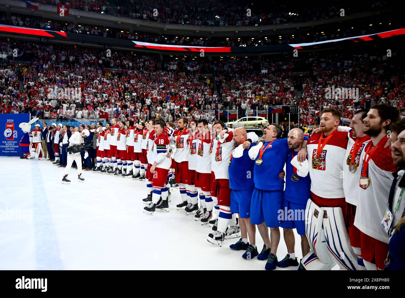 Prague, Czech Republic. 26th May, 2024. David Pastrnak celebrates with ...