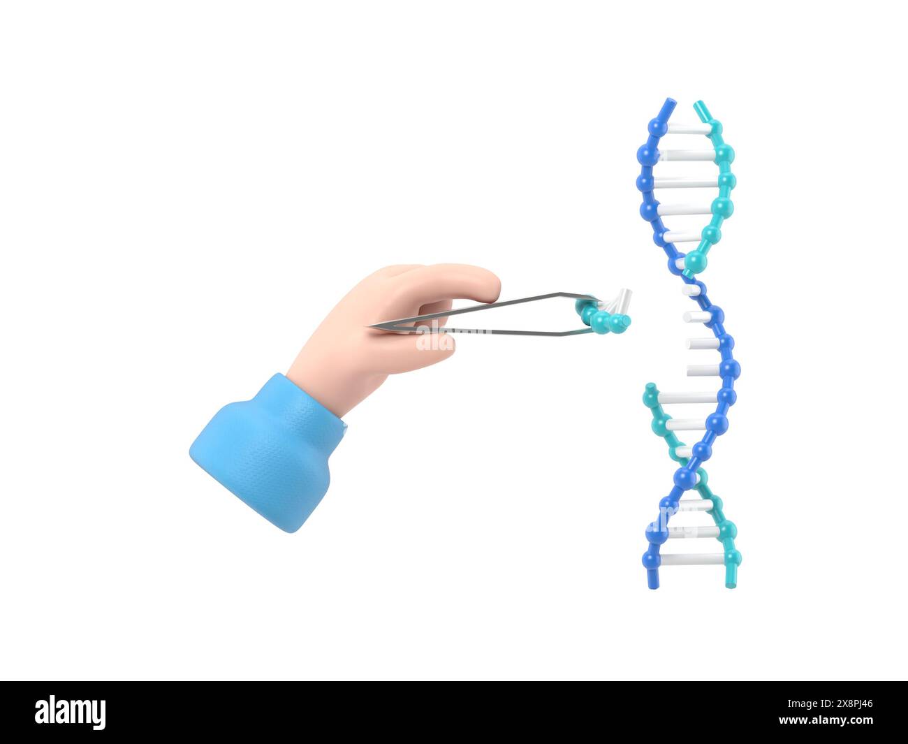 Cartoon Gesture Icon Mockup.Changing DNA concept. Manipulation DNA ...