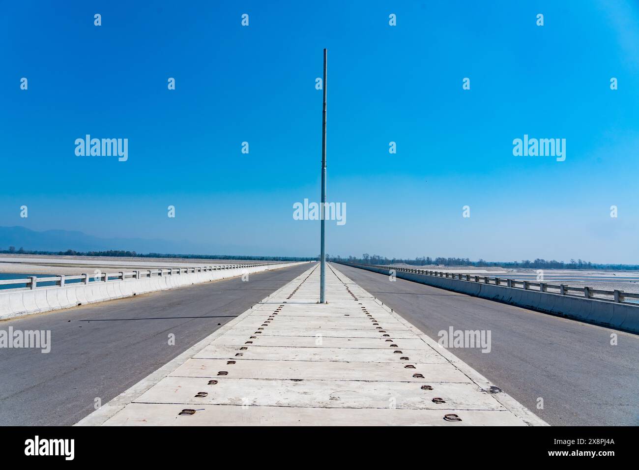 Mahakali River of Nepal with Mahakali bridge in the Highway between ...