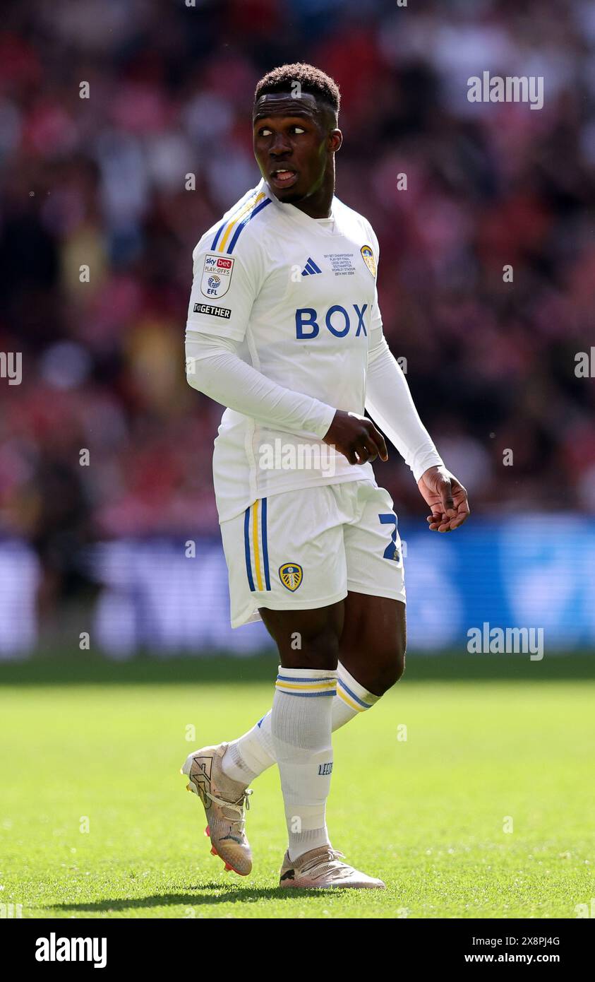 London, England, 26th May 2024. Wilfried Gnonto of Leeds United during ...