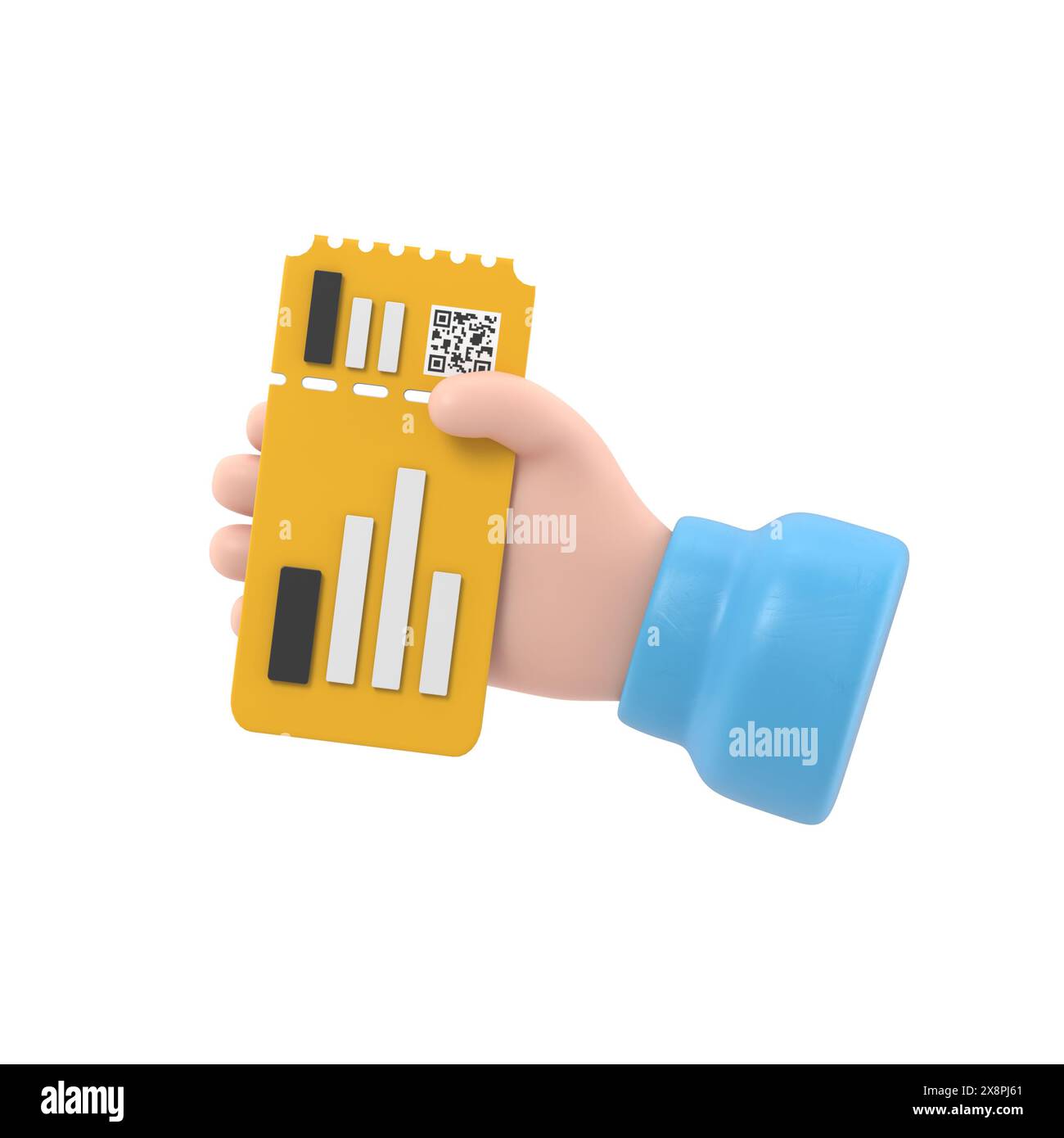 3D airline boarding pass ticket in holding hand, ready tourism and ...