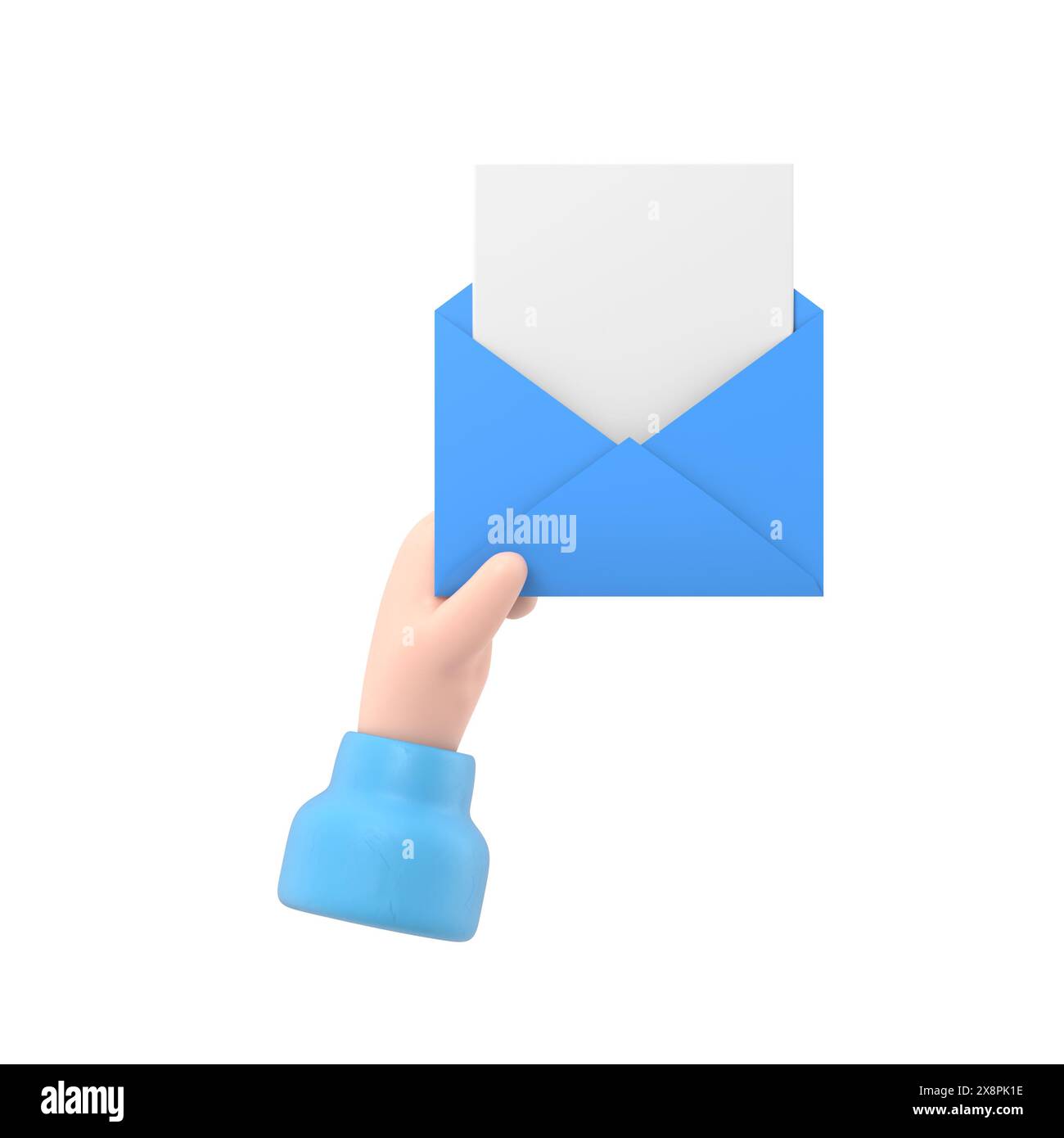 Envelope holding in the hand. Email message concept, sending. Postman ...