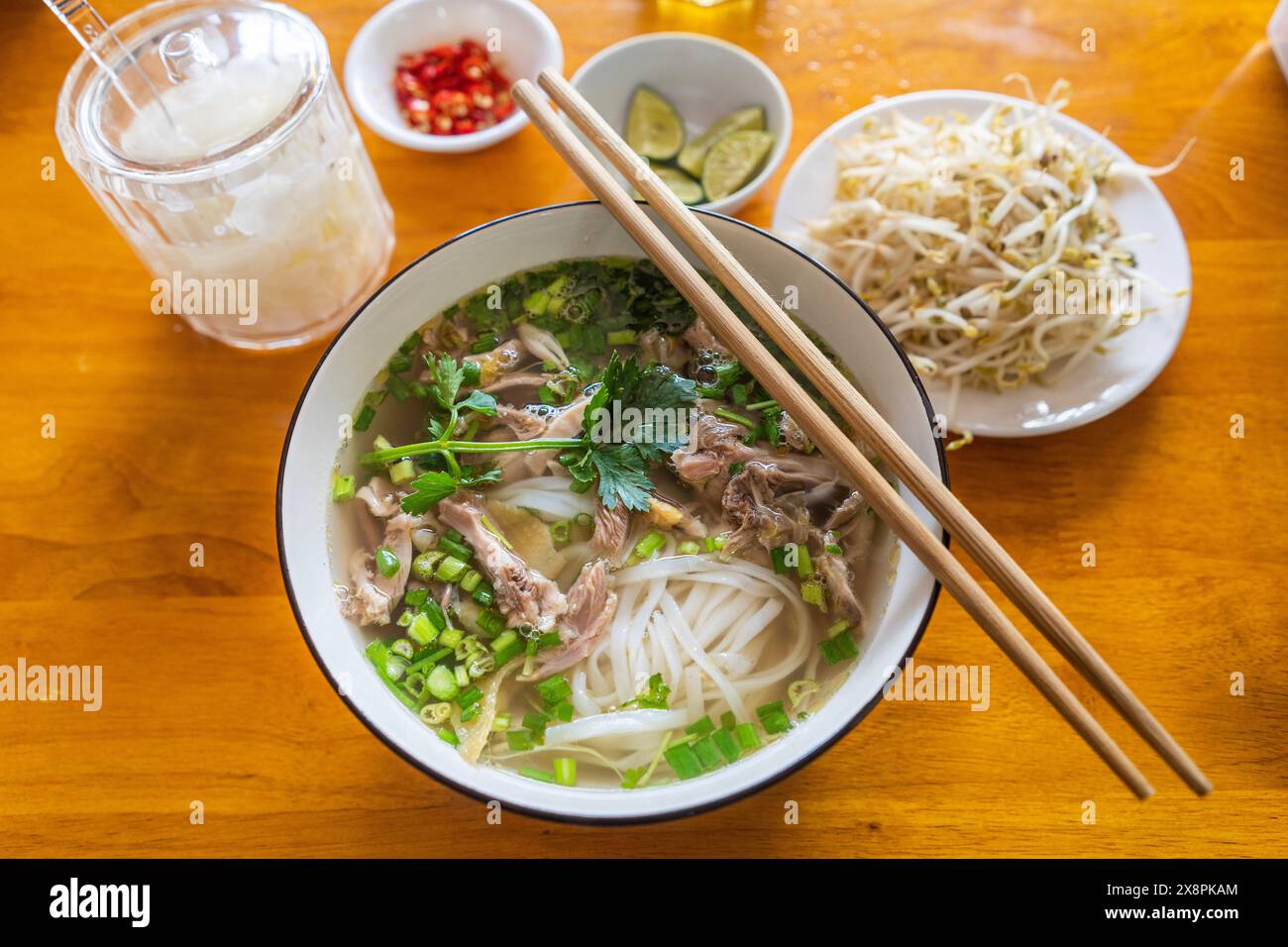 Vietnam chicken noodles pho soup Stock Photo - Alamy