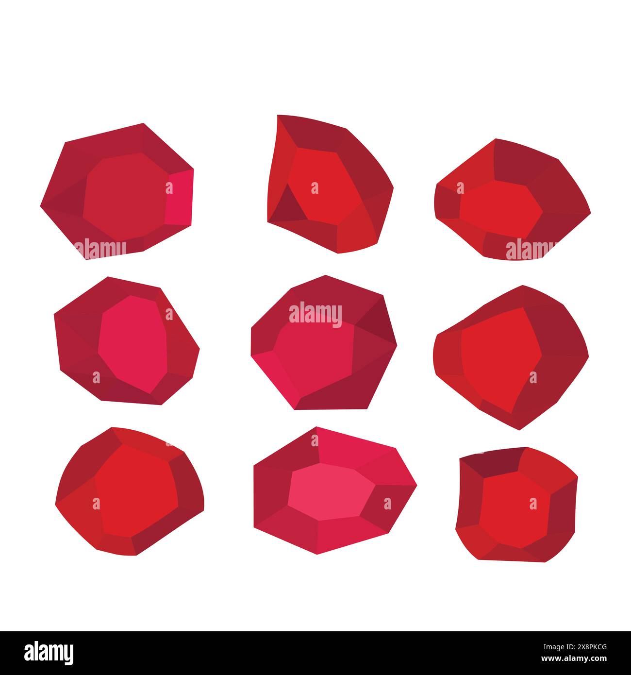 Cartoon stones. Rock stone isometric set. Pink boulders, natural ...
