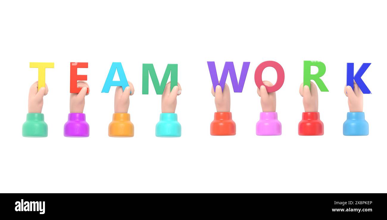 Cartoon Gesture Icon Mockup.Hands hold the letters with the word ...