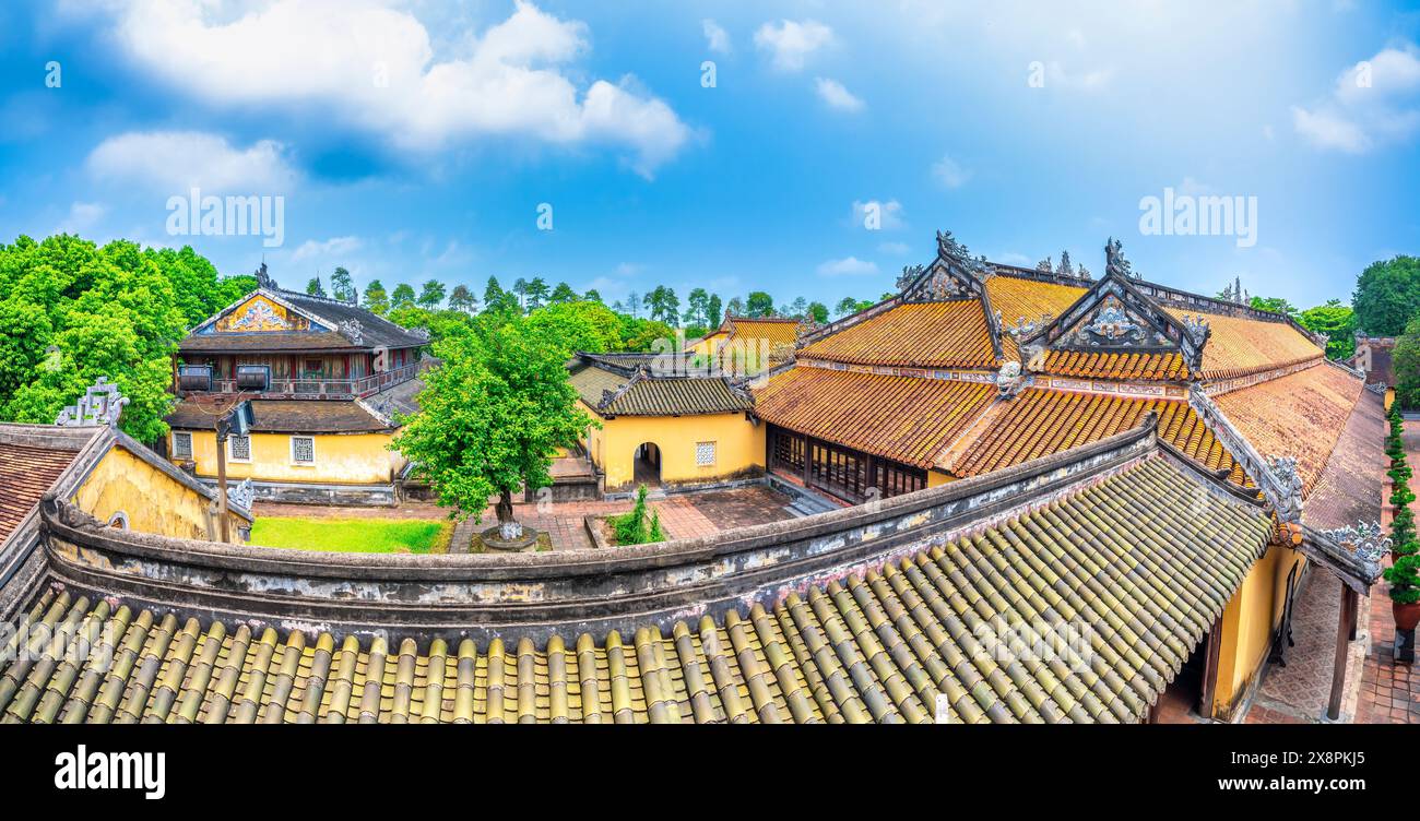 Hue, Vietnam - April 10th, 2024: views of above forbidden citadel with ...