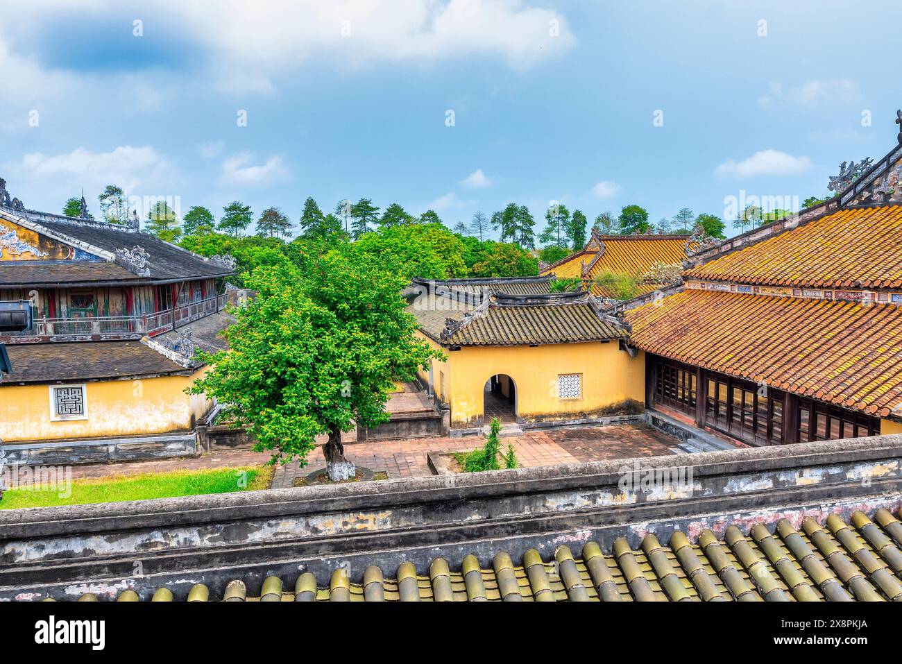Hue, Vietnam - April 10th, 2024: views of above forbidden citadel with ...