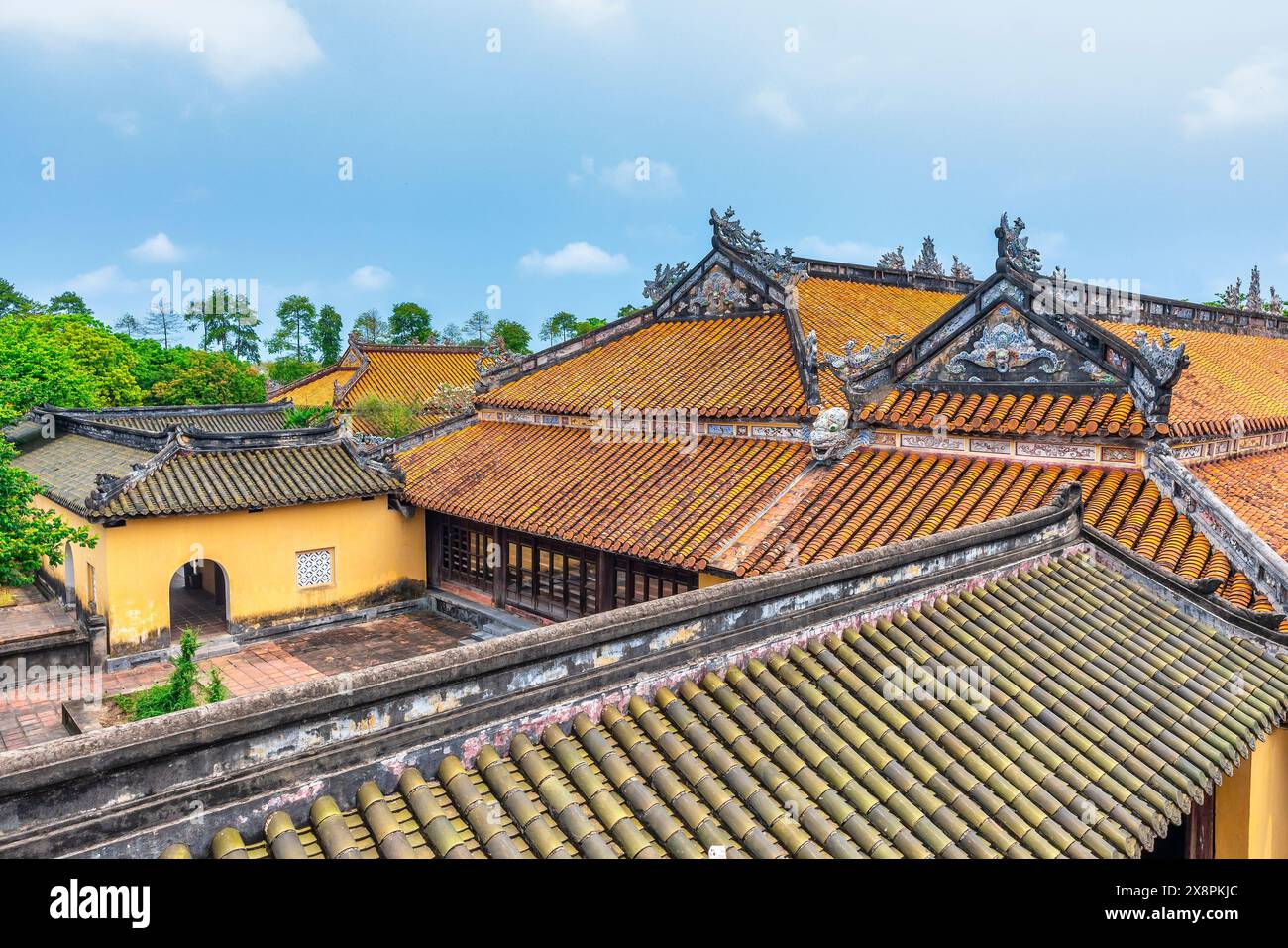 Hue, Vietnam - April 10th, 2024: views of above forbidden citadel with ...