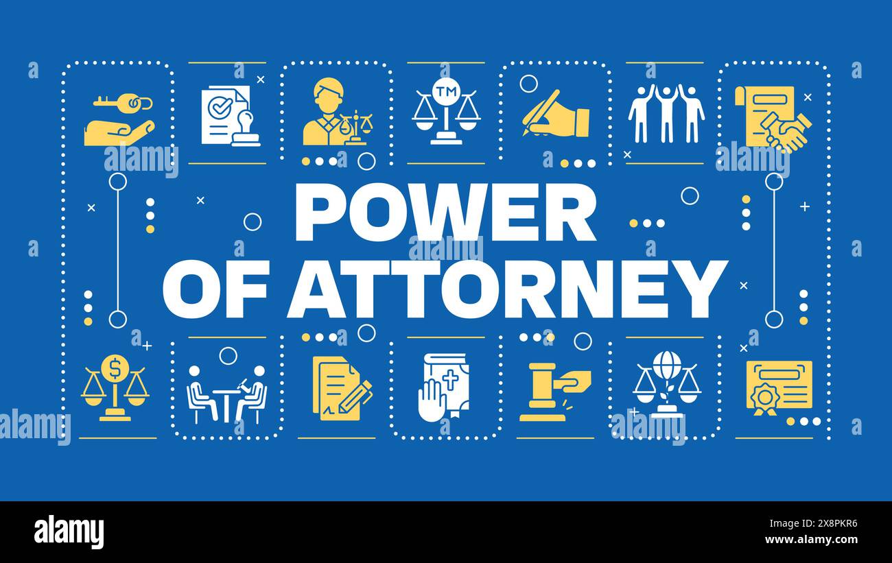 Power of attorney blue word concept Stock Vector Image & Art - Alamy