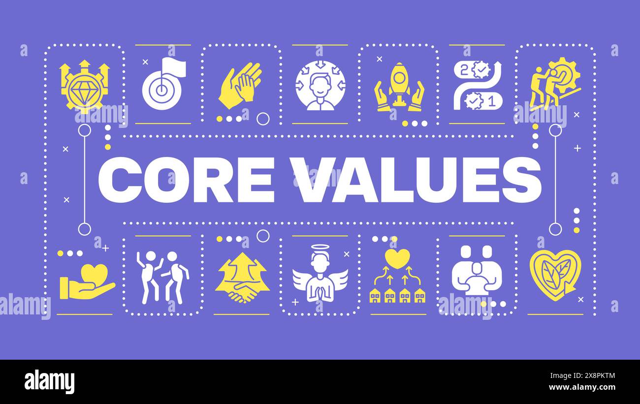 Core values purple word concept Stock Vector Image & Art - Alamy