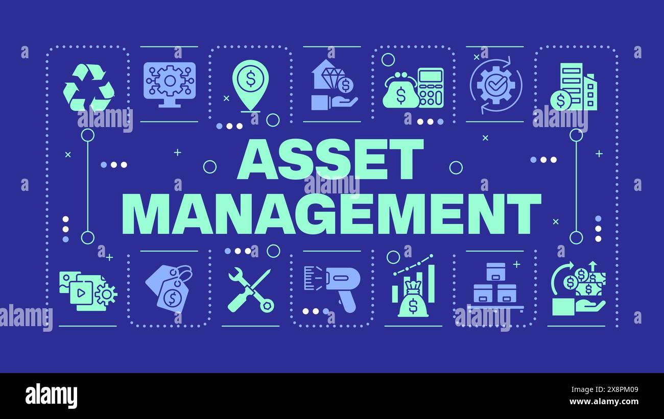 Asset management dark blue word concept Stock Vector Image & Art - Alamy
