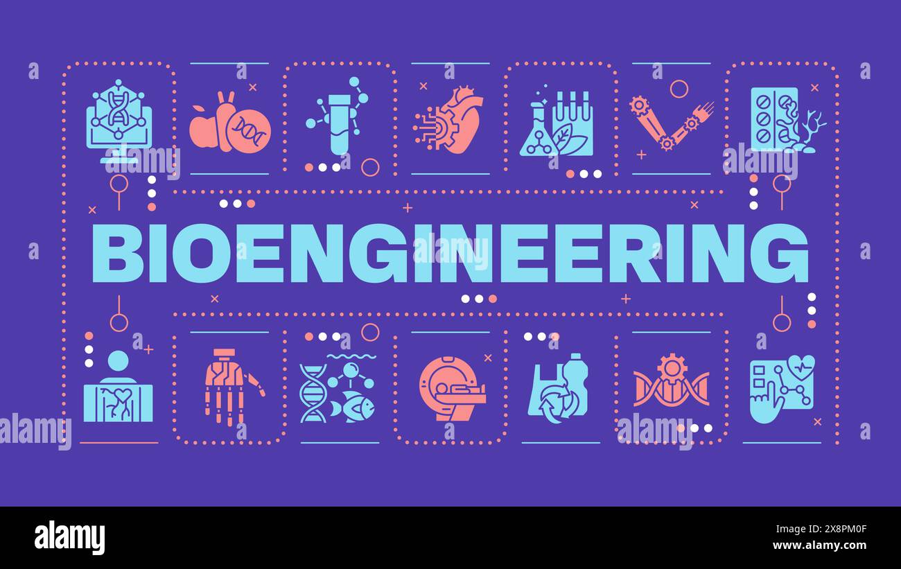 Bioengineering dark purple word concept Stock Vector Image & Art - Alamy