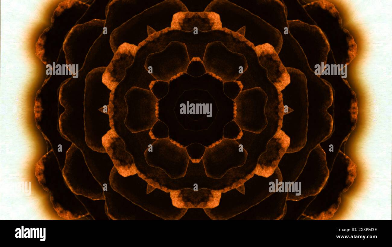 Abstract Kaleidoscope Background Animation Glowing Lines Creating Symmetrical Kaleidoscope