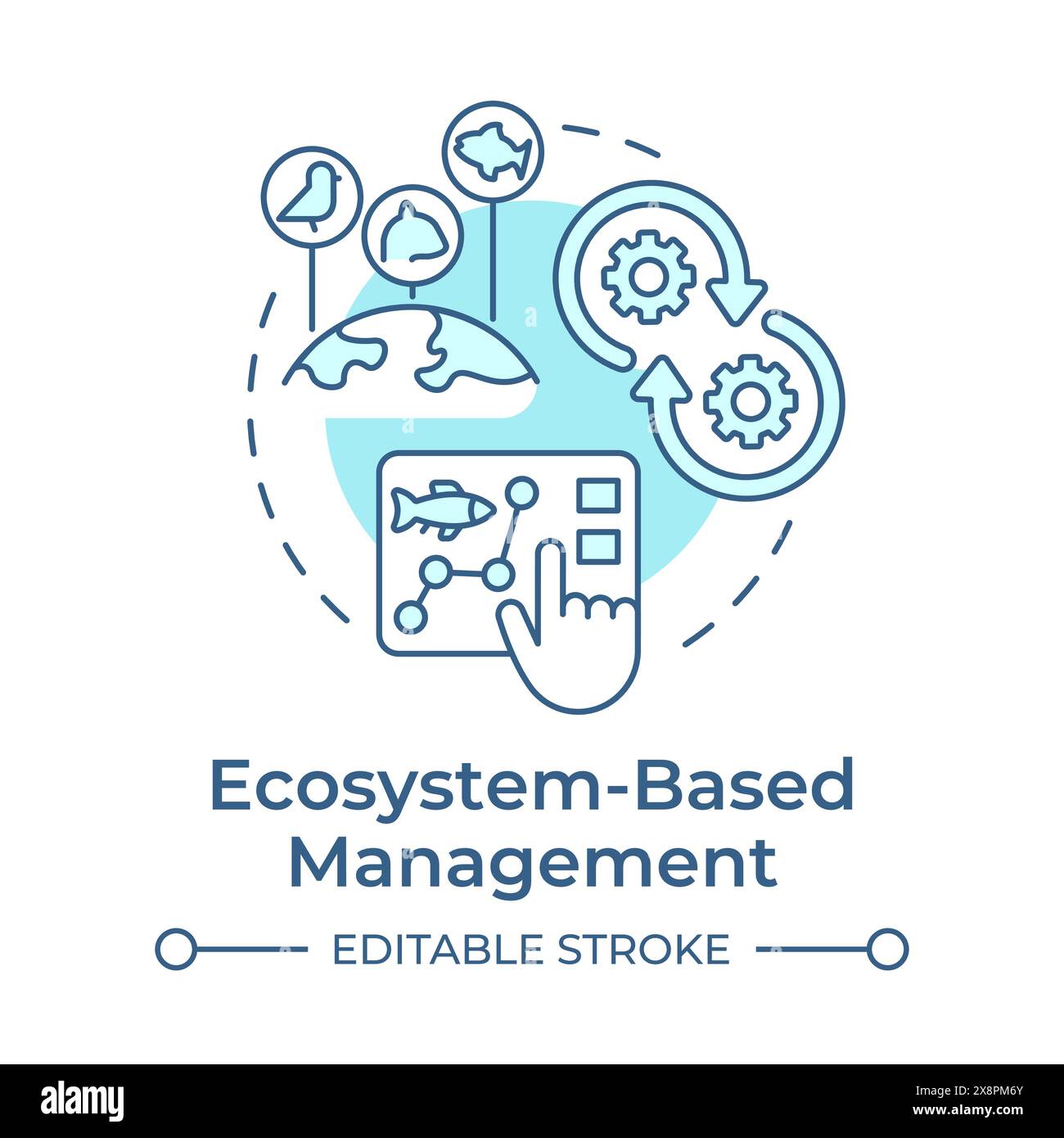 Ecosystem-based management soft blue concept icon Stock Vector Image & Art - Alamy